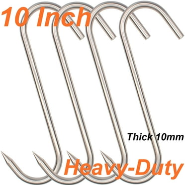 4pack 8inch Heavy Duty S-Hooks Stainless Steel Meat Processing Butcher ...