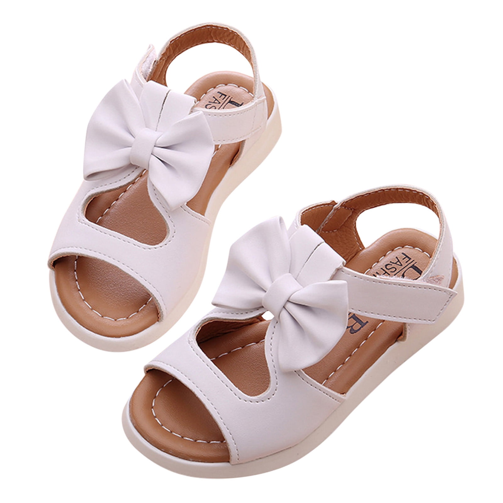 Aayomet Sandals Fashion Kids Princess Bowknot Girls Toddler Shoes Summer Flat Children Girl's ...