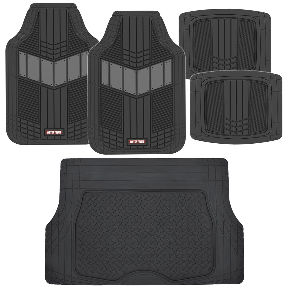 Motor Trend DualFlex Heavy Duty Rubber Car Floor Mats with Cargo Trunk ...