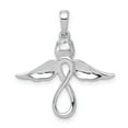 Real 14kt White Gold Diamond Infinity Angel Pendant; for Adults and ...