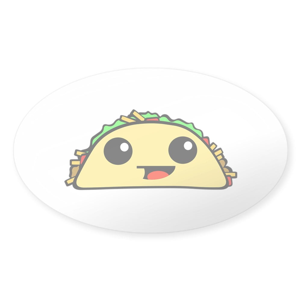 Cafepress Cute Kawaii Taco Sticker Sticker Oval