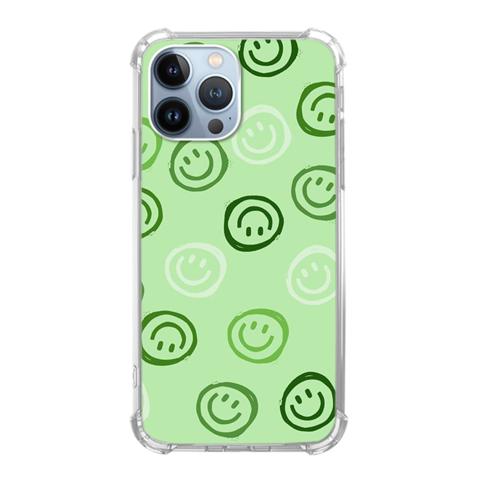 Green Smiley Face Case for iPhone 13 Pro,Aesthetic Art Design TPU Bumper Cover Case - Walmart.com