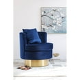 Meridian Furniture Kendra Cognac Velvet Swivel Accent Chair - Walmart.com
