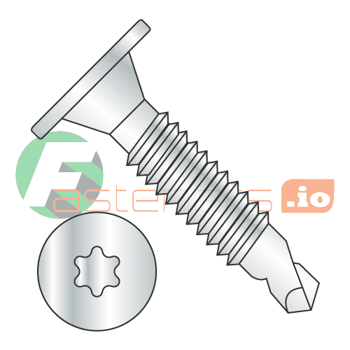 10-24 x 1 1/2" Self-Drilling Screws / Six-Lobe (Torx) / Wafer Head / Steel / Zinc / #3 Drill ...