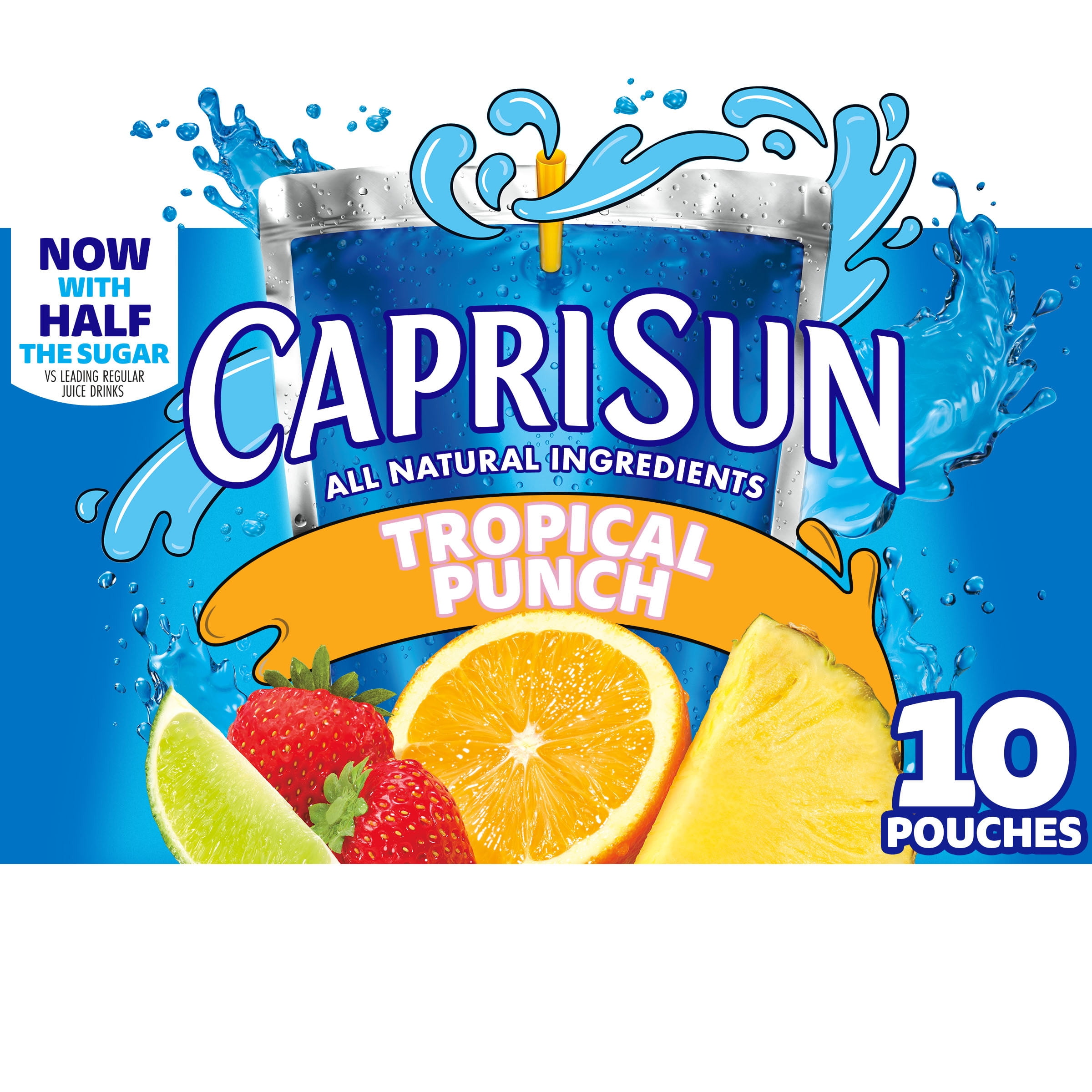 Capri Sun Tropical Punch Juice Box Pouches, 10 ct Box, 6 fl oz Pouches ...