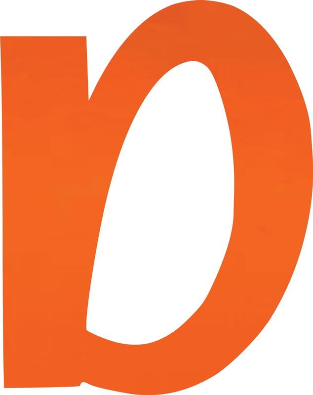 Acrylic Letter D Icebold, 6'' Tall Fluorescent Orange Acrylic Alphabet ...