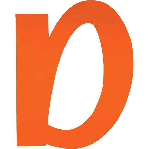Acrylic Letter D Icebold, 4'' Tall Fluorescent Orange Custom Wedding Plastic Letters, Reception ...