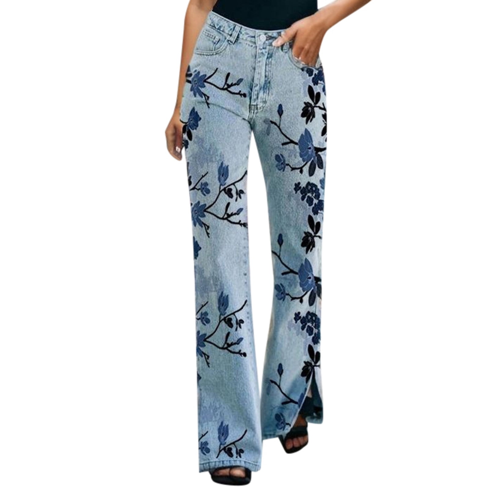 Eashery Women Jeans Stretch Bootcut Jeans Mid Rise Stretch Wide Leg ...