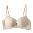 Avrnliq Womens Seamless Wireless Push-Up Bra Lightly Lined Molded Cups ...