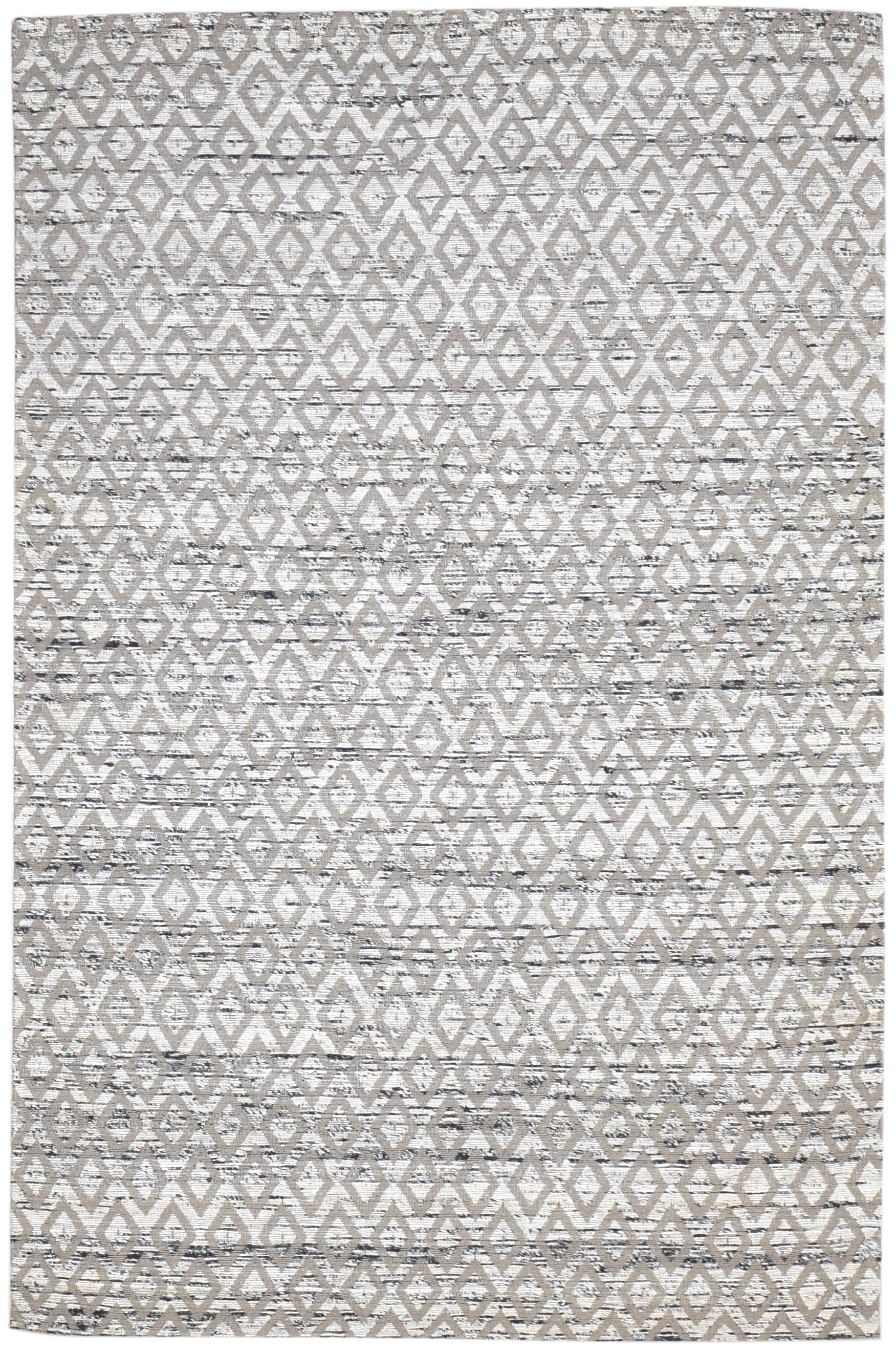 Grey Jacquard Rug 5X8 Modern Jacquard Loom Scandinavian Diamond Room ...