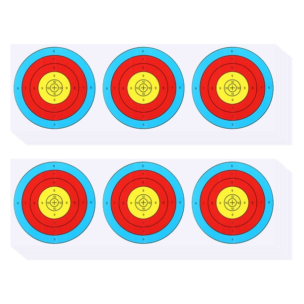 Archery Target Paper 10 Inch 3 Spot Bow Arrow Target Face for Shooting ...