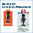 Onn+ USB Dual-Pattern Microphone with Volume Mute Controls 3.5mm ...