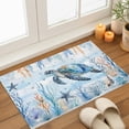 Blue Sea Turtle Door Mat 20x31.5 Inch Nautical Coastal Starfish Shell ...