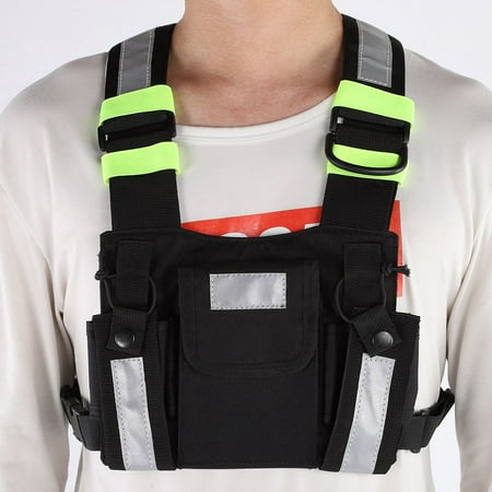 Yellow Reflective Tyt Radio Tactical Harness Front Pack Vest Chest Bag ...