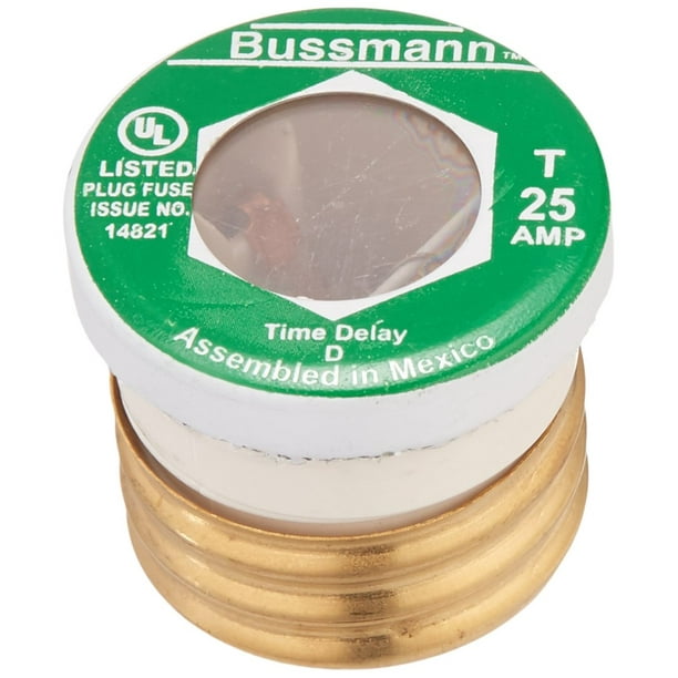Fuse Bussmann T-25, 25 amperios, doble elemento con retardo de tiempo ...