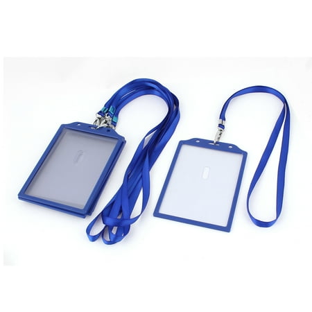 Staff Plastic Vertical ID Work Card Badge Holder Neck Strap Lanyard ...