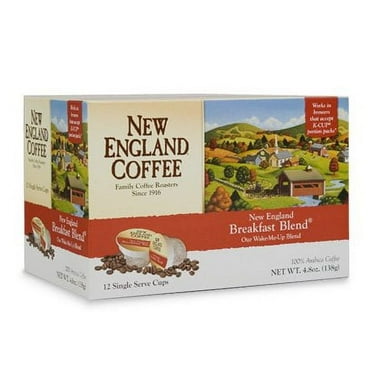 New England Coffee Breakfast Blend, Medium Roast, Single Serve Pods, 24 ...