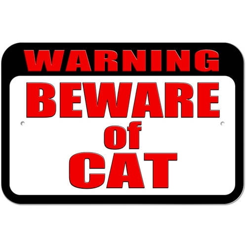 Warning Beware of Cat Sign - Walmart.com