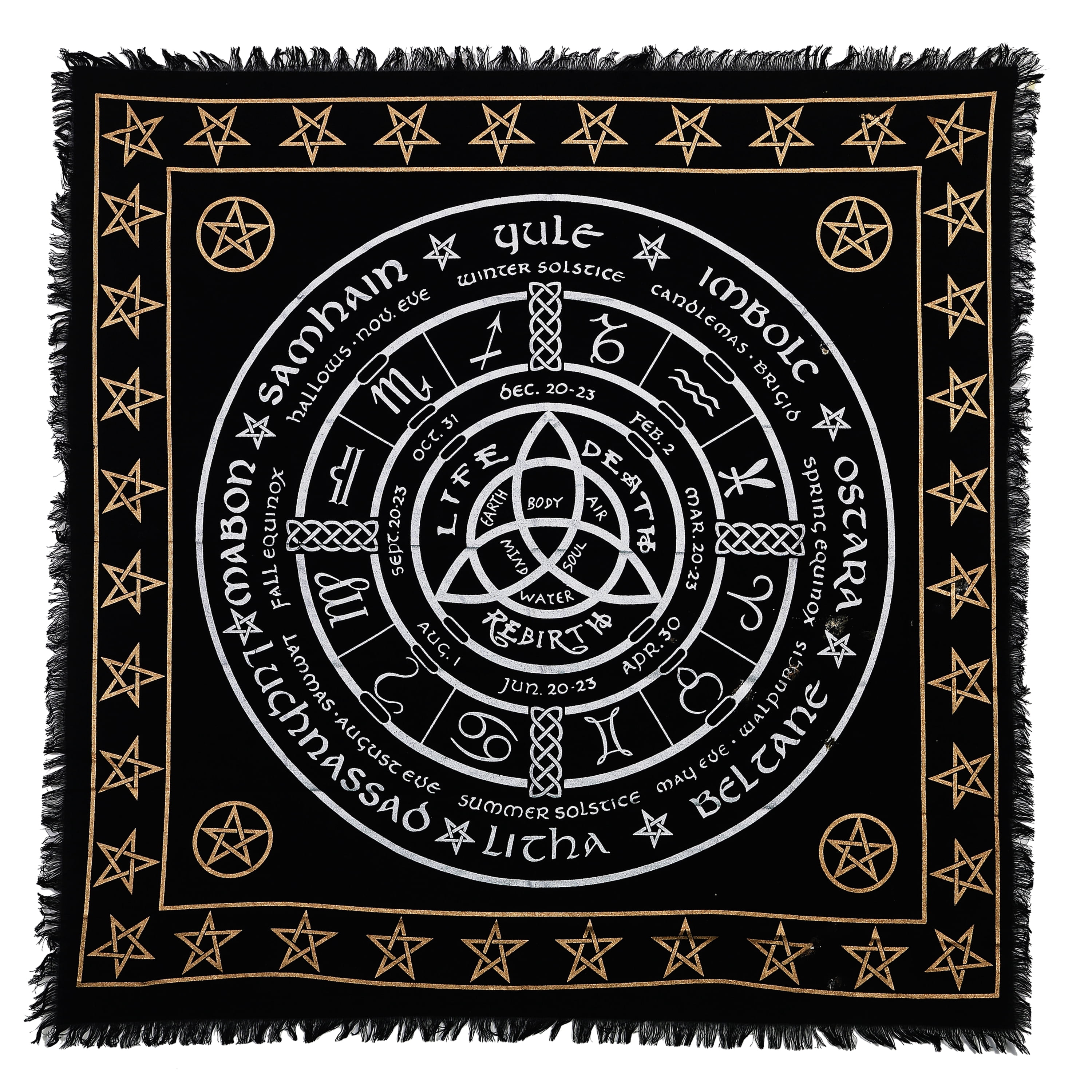 Indian Consigners Tarot Spread Pagan Wheel Alter Altar Cloth 36 Inches ...