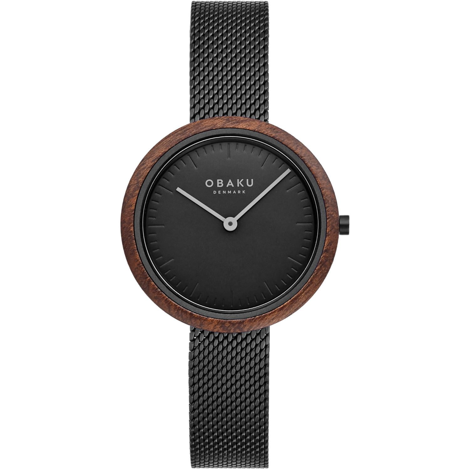 Reloj Obaku Denmark Trae Lille V245LXBBMB Charcoal con bisel de madera ...