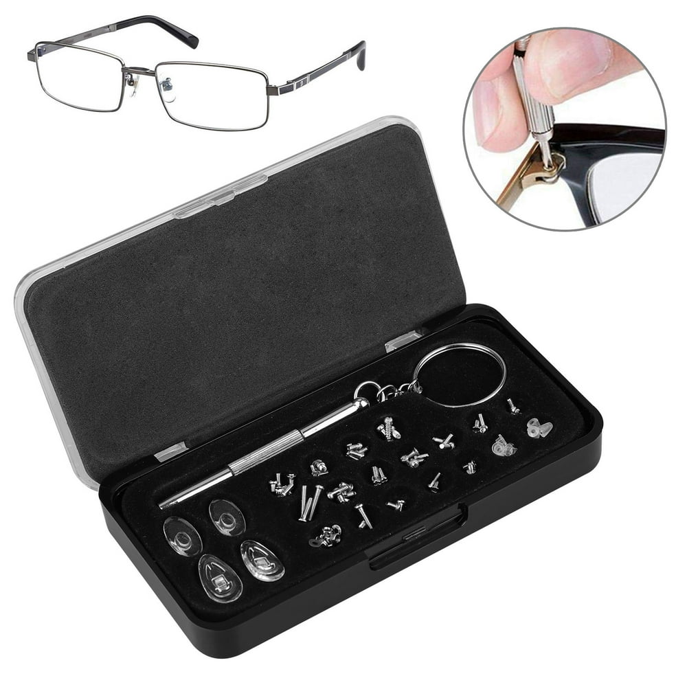 EEEkit Eyeglass Sunglass Repair Kit with Screws Nose Pads & Tweezers ...