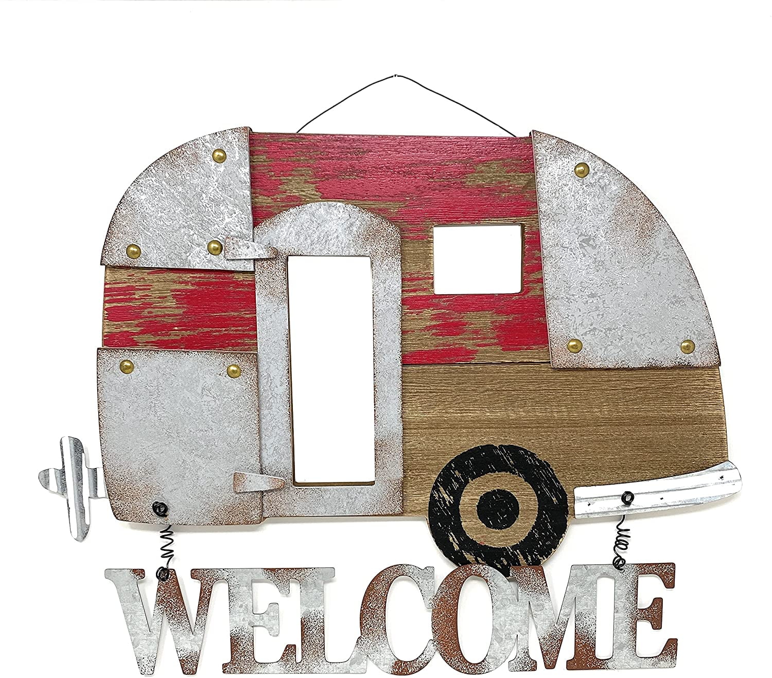 STC World Welcome Camper RV Trailer Sign Large Rustic Front Door Wall ...