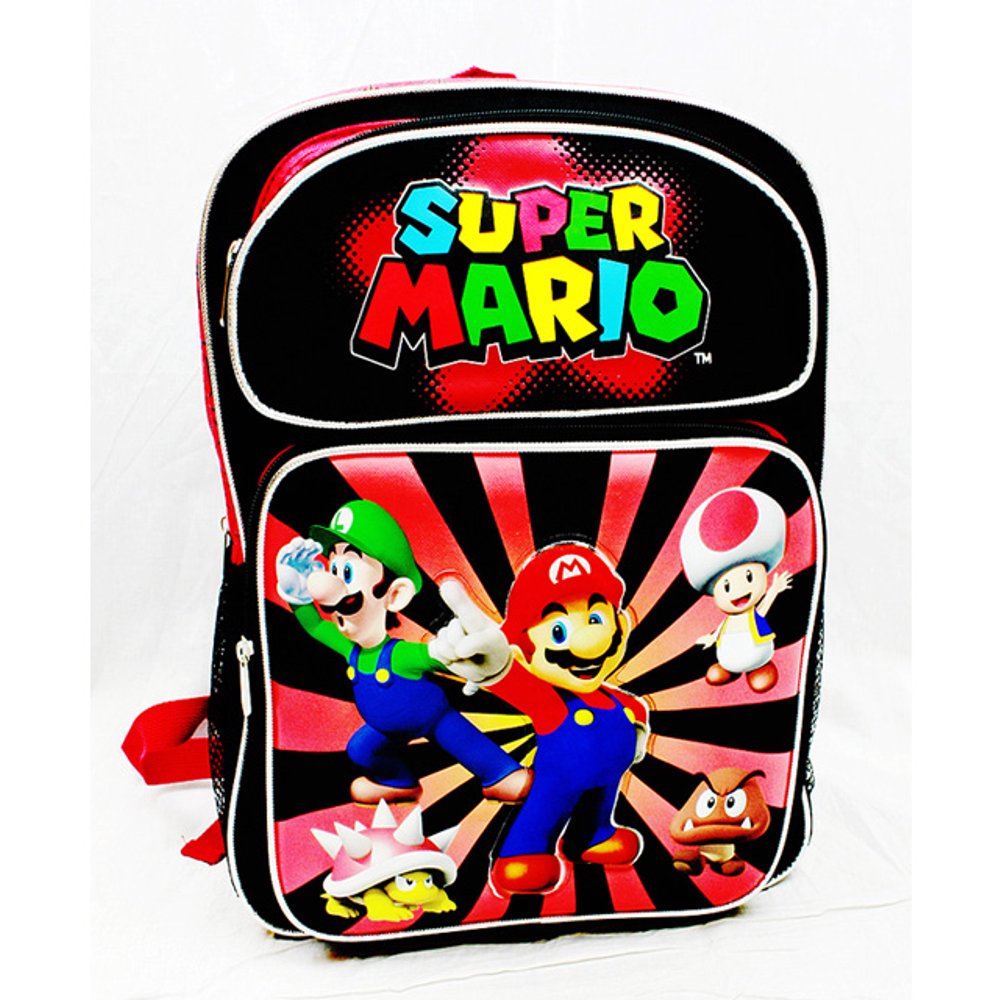 Super Mario Bros. - Backpack - Nintendo - Super Mario Black&Red Large ...