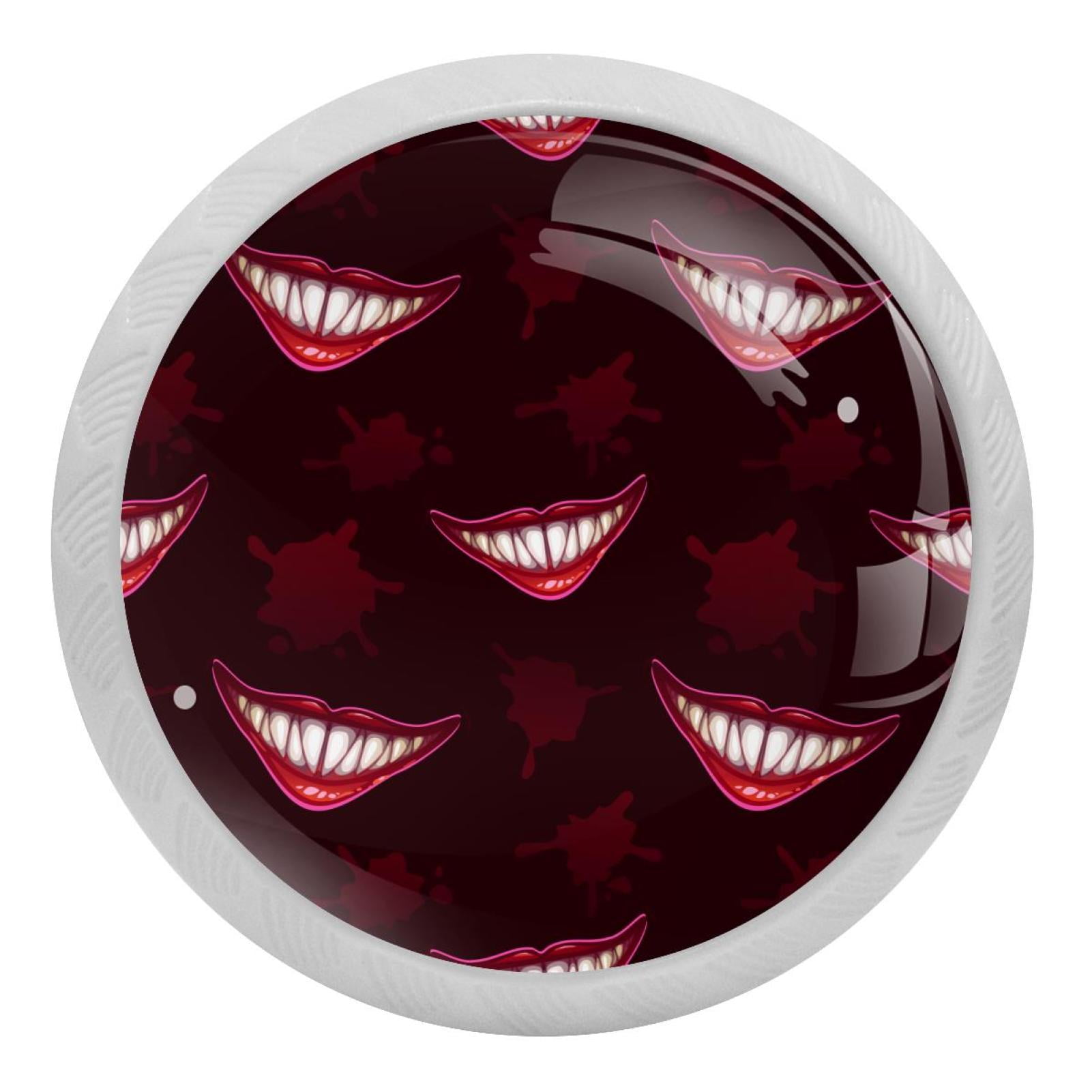 4PCS Round Scary Mouth Cabinet Fluorescence Knob Glowing in the Dark ...