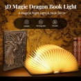 Dragon Book Lamp Dragon Night Light, Portable Book Lovers Gifts for ...