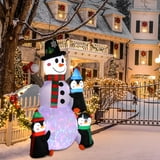 Zimtown 6FT Inflatables Snowman with Three Penguins Outdoor Christmas ...