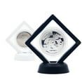 CCOCC 3D Floating Coin Display Frame, 90x90mm Black Plastic Holder for ...