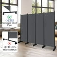 YASRKML 6FT 4 Panel Rolling Room Divider, Self-lockable, Folding ...