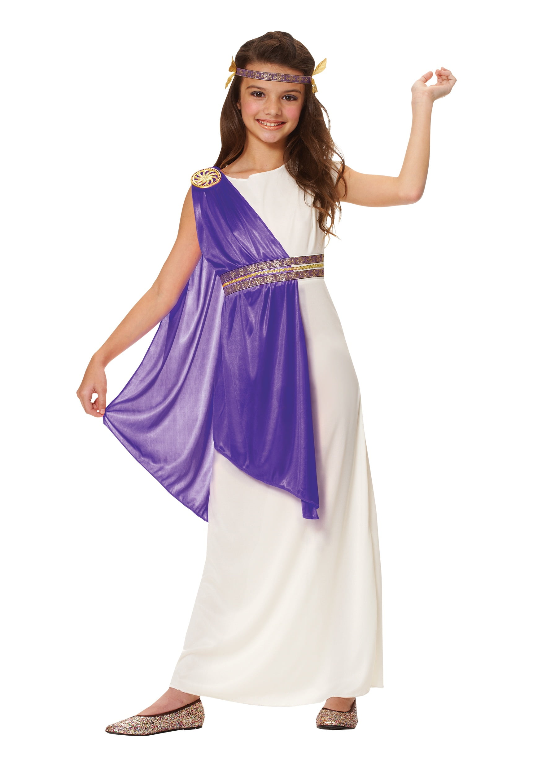 Girls Purple Roman Empress Costume