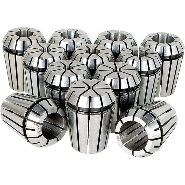 waltyotur 1/8-5/8 Inch ER25 Collet Chuck Set Carbon Steel Precision ...