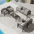 Superjoe Rectangular Exterior Patio Aluminum Coffee Table, All-Weather ...