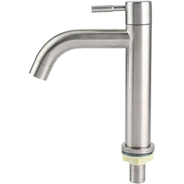 Brushed Stainless Steel Single Cold Water Tap G1/2 with High Body ...