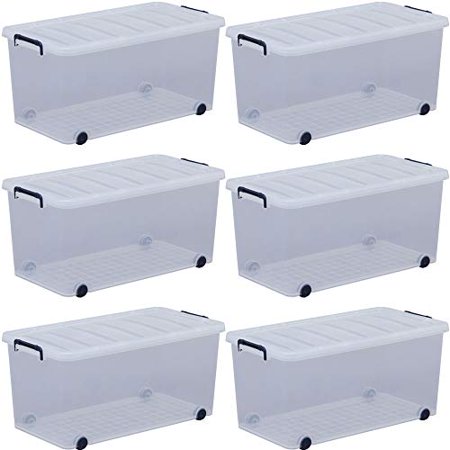 IRIS Ohyama Tough Carry Navy/Clear 39 x 74 x 35 TFC-390 Set of 6 ...