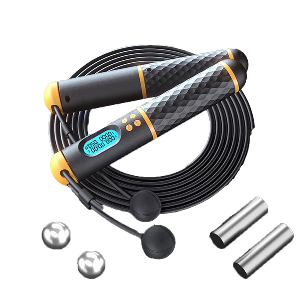 Skipping Rope with Counter - Heavy Handles,Adjustable Length - Cordless ...