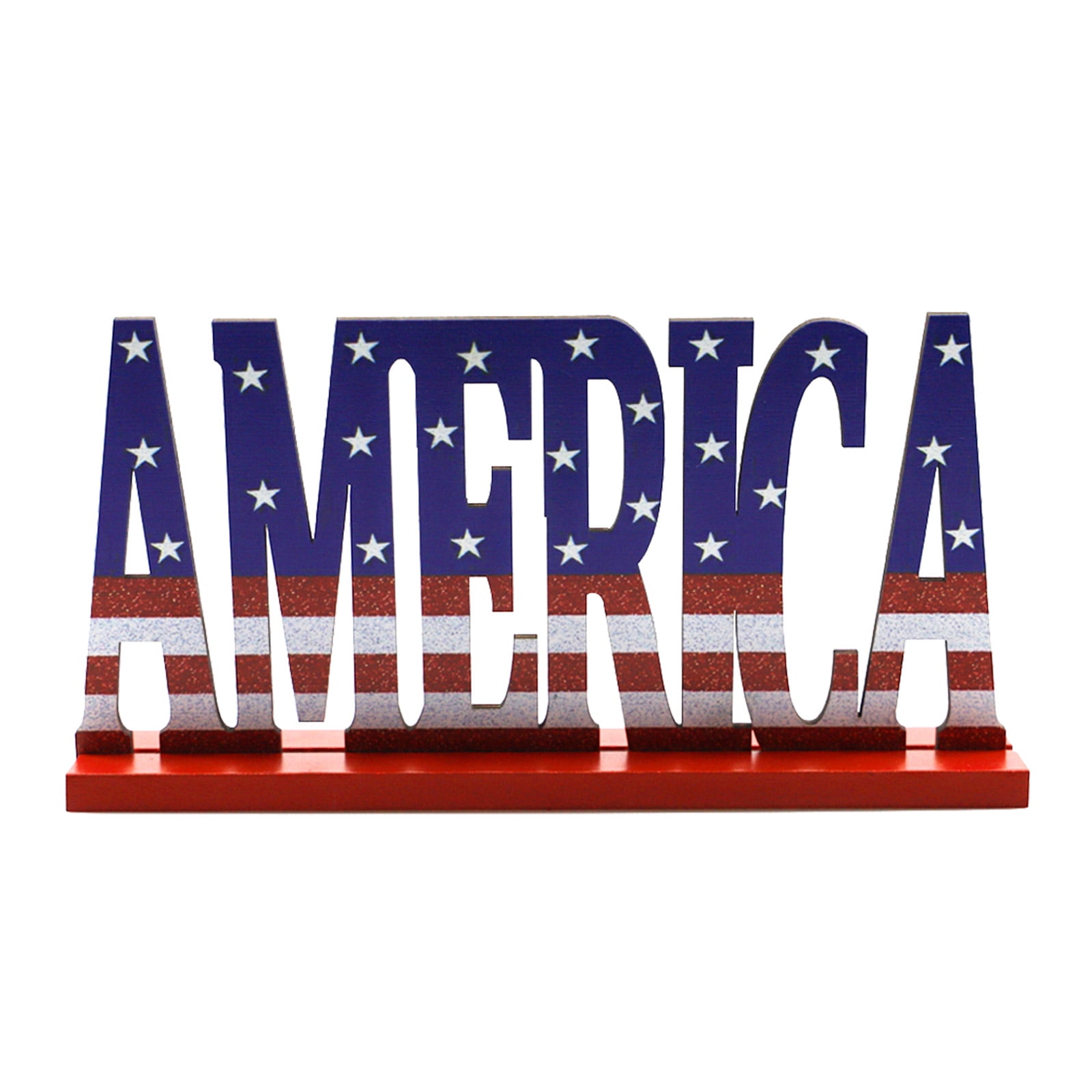 Independence Day Wooden Tabletop Sign Freedom America Letters Patriotic ...