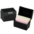 Oxford, 01461, 4" X 6" Plastic Index Card Box with Lid , Black ...