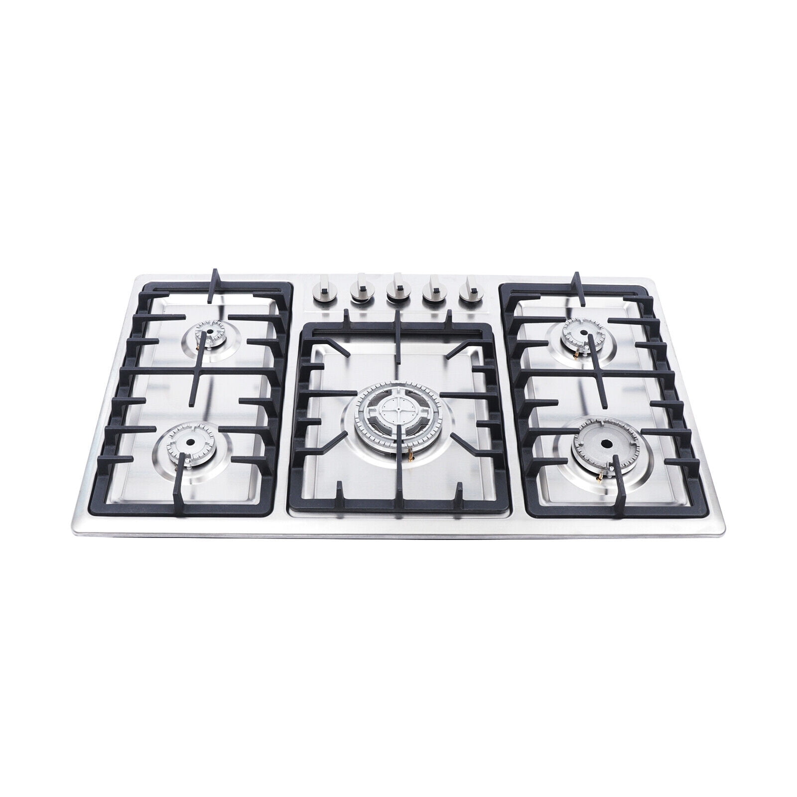 34" Gas Stove Cooktop with 5 Burners Kitchen Stainless Steel Cooker ...
