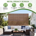 MAYEERTY 2-Piece 72"x35" Freestanding Privacy Fence, 6-Panel Brown ...