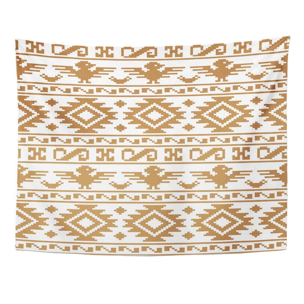 ZEALGNED Blue Southwest Pixel Aztecs Colorful Pattern Abstract Wall Art ...