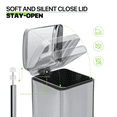 Magshion 8 Gallon Trash Can, Hands-Free Stainless Steel Commercial ...