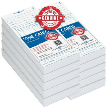 Pyramid Time Systems Time Cards for 2600, Pack of 100 - Walmart.com