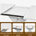 Homy Casa Expandable Modern Dining Table, White MDF and Steel with ...