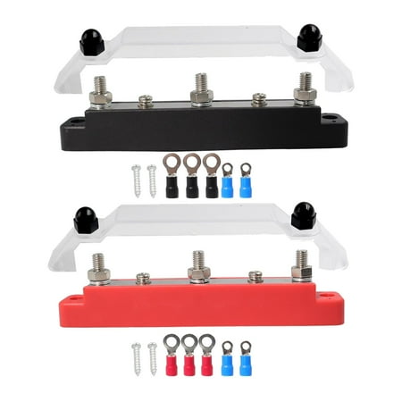 3 Post Power Distribution Block Bus Bar with Cover, 48V 150A Marine Bus ...