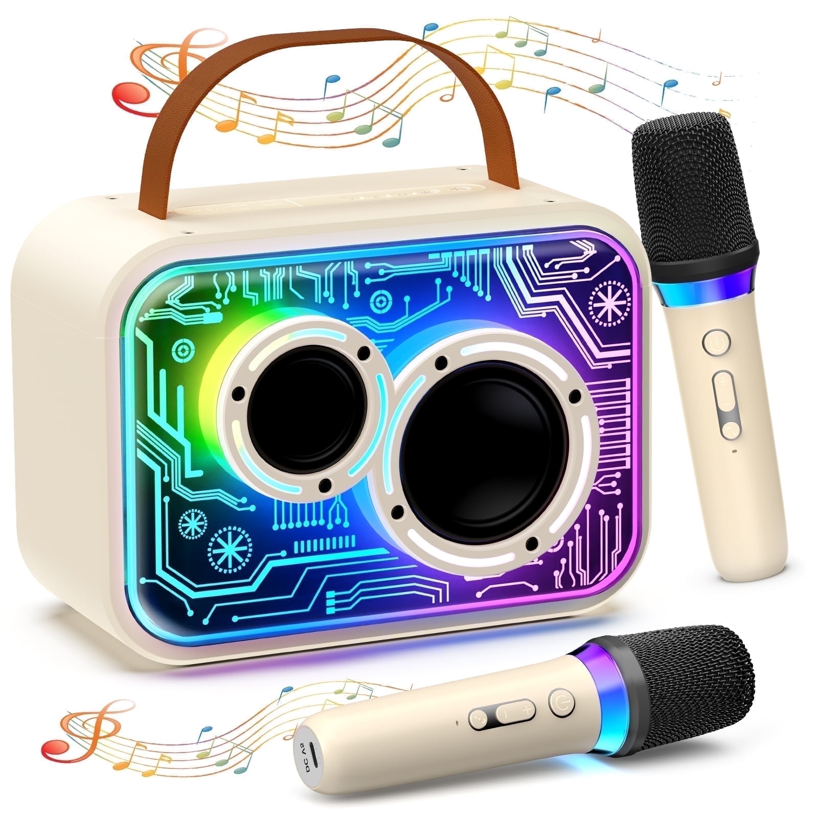 Bocina JYX, Bocina Bluetooth con Micrófono, Altavoz Portátil con Luz de DJ, USB, Tarjeta TF, D30 ...