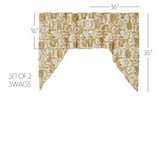 VHC Brands Dorset Prairie Swag Valance Curtain Panels, Floral, Navy ...