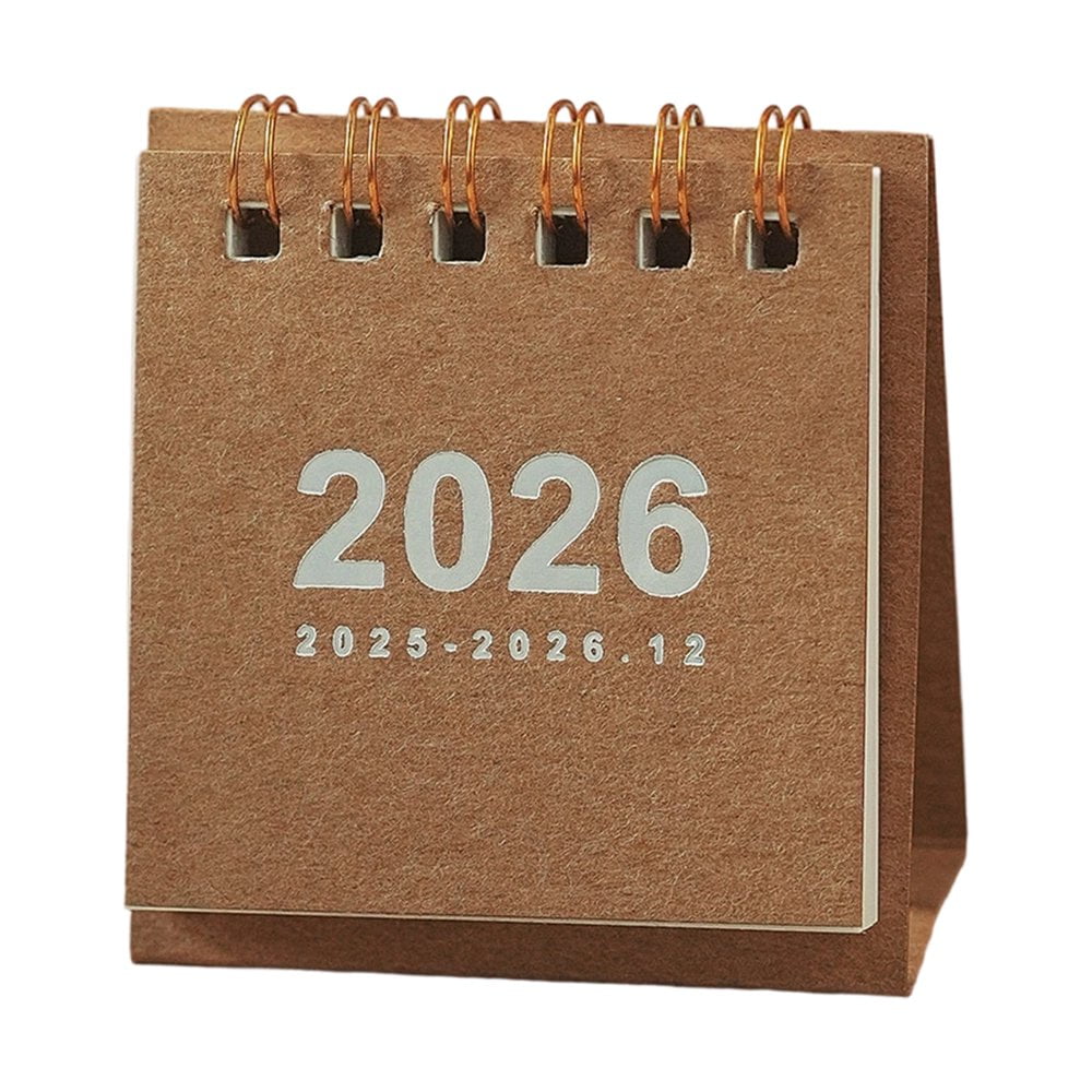 CNKOO 2026 Desk Calendar Twin-Coil Binding 19 Month Paper Calendar from ...